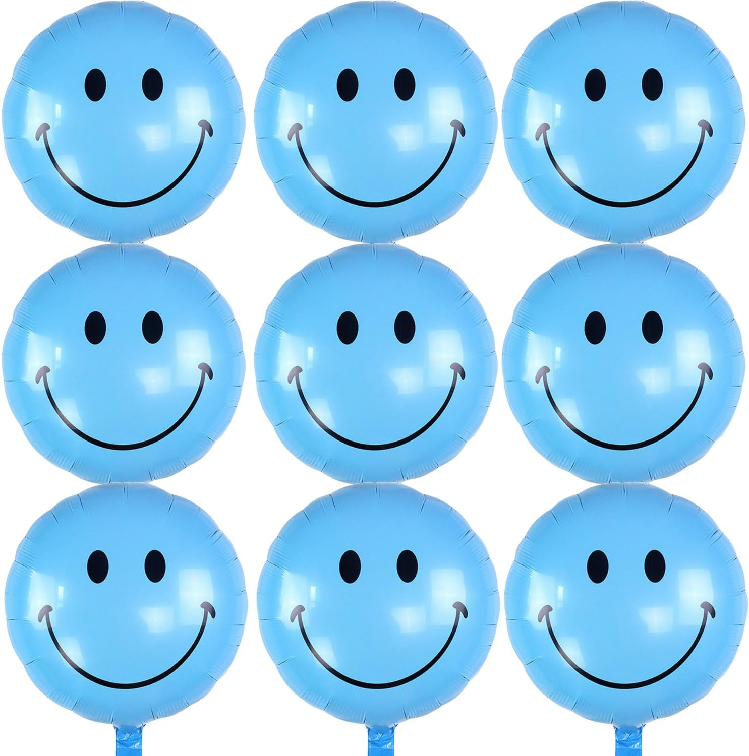 10 Pack 18 Inch Smiley Face Mylar Aluminum Foil Balloons Use for Happy ...