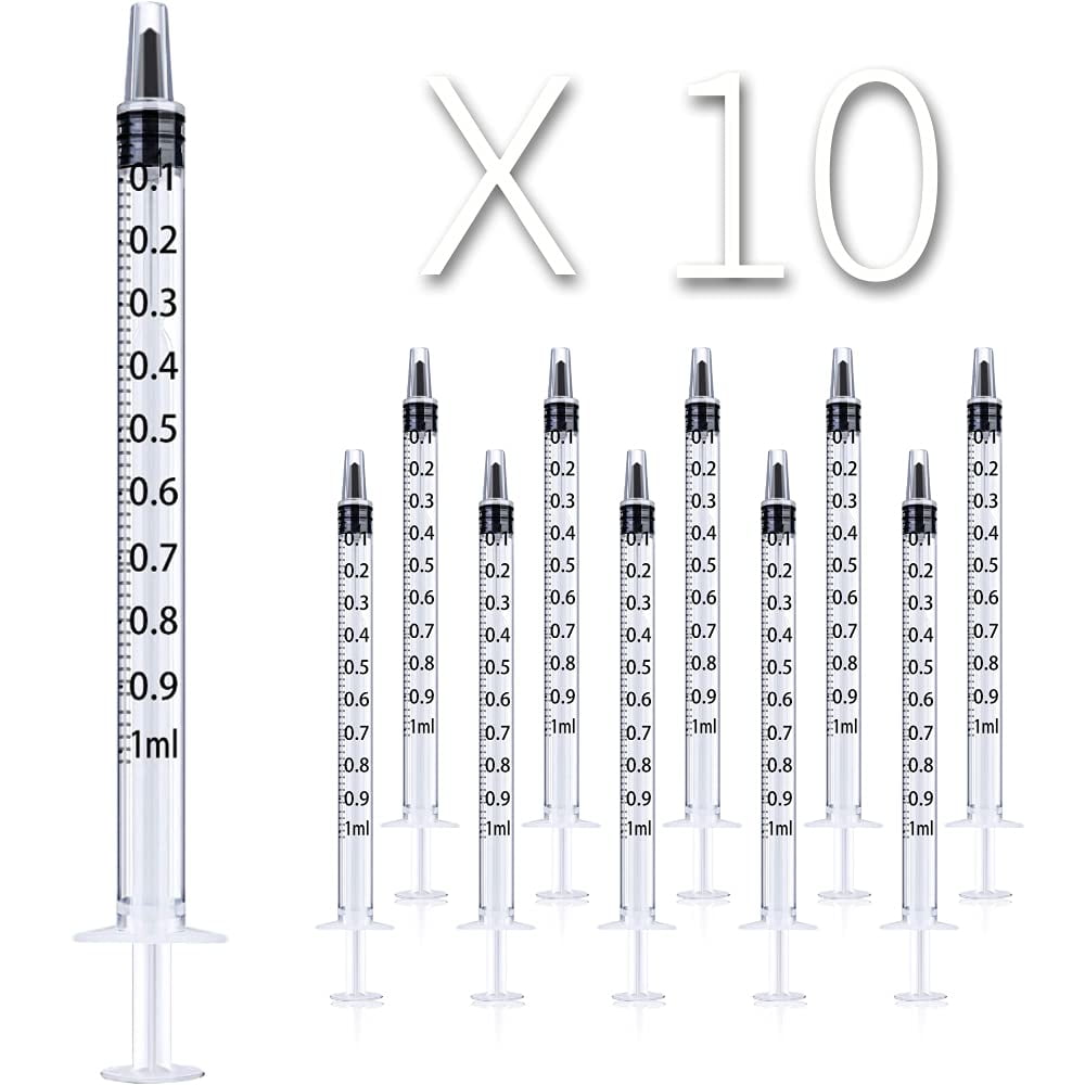 10 Pack 1ml/cc Plastic Syringe Liquid Measuring Syringe Tools ...