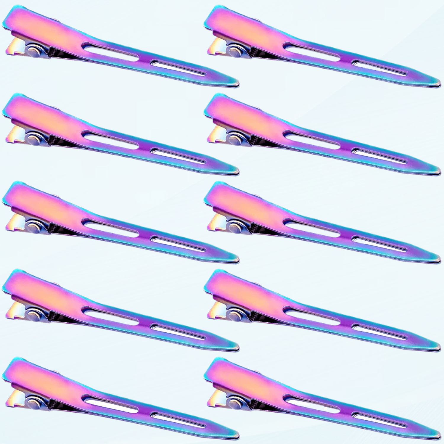 10 Pack 2.2 Inches Rainbow Alligator Hair Clips, Metal Duck Bill Hair ...