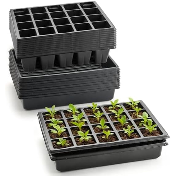 10 Pack 2.5 inch Square Pots 3.5 inch Deep 20 Cell Seedling Plug Trays ...