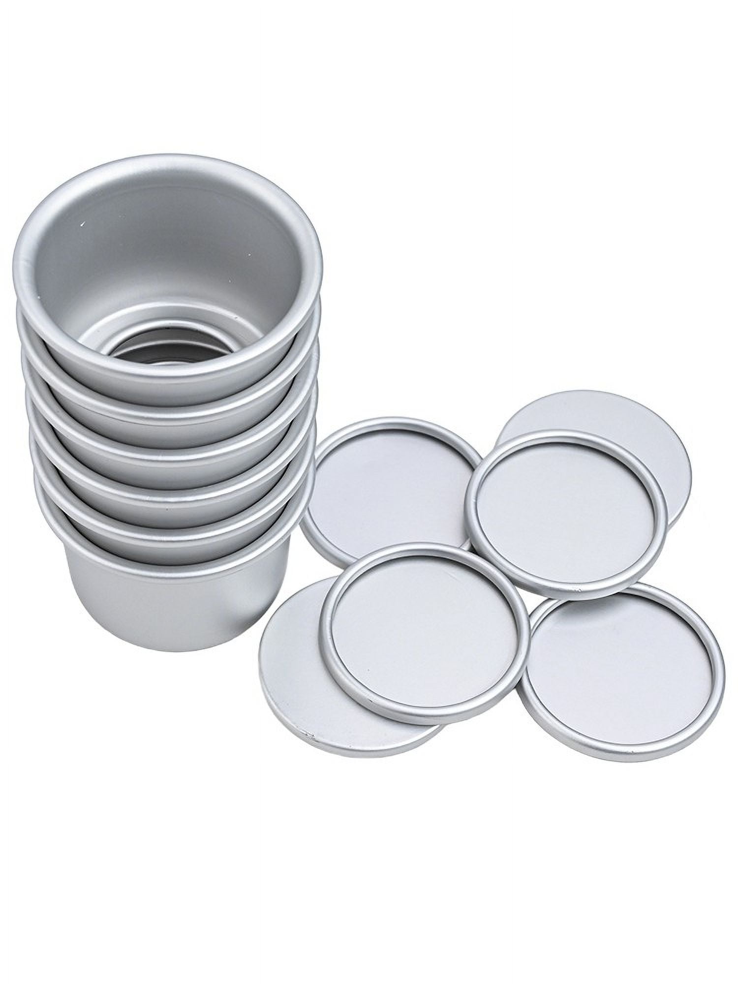 10 Pack 2-Inch Mini Cake Pan Set with Removable Bottoms for Baking ...