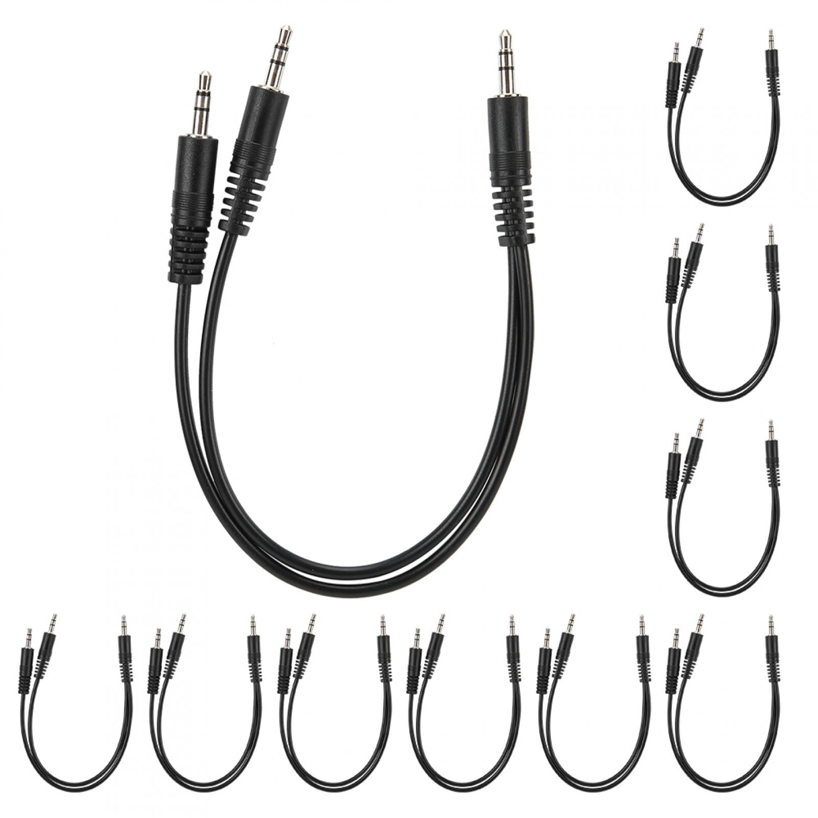 10-Pack 2-in-1 Dual Jack 3.5mm Audio Cable, Male to Dual Male Adapter ...