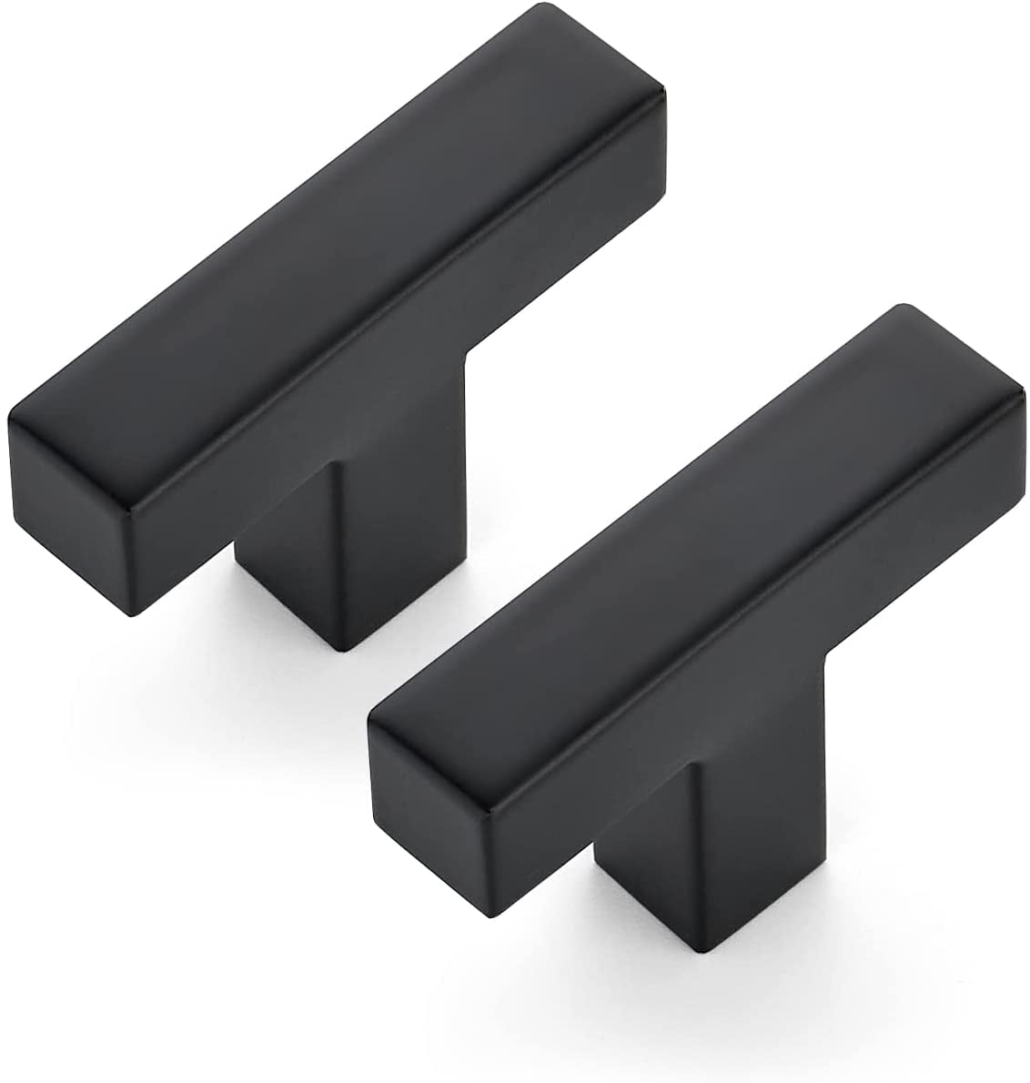 200 Pack 2 inch Length Square Cabinet Pulls Matte Black Stainless Steel ...