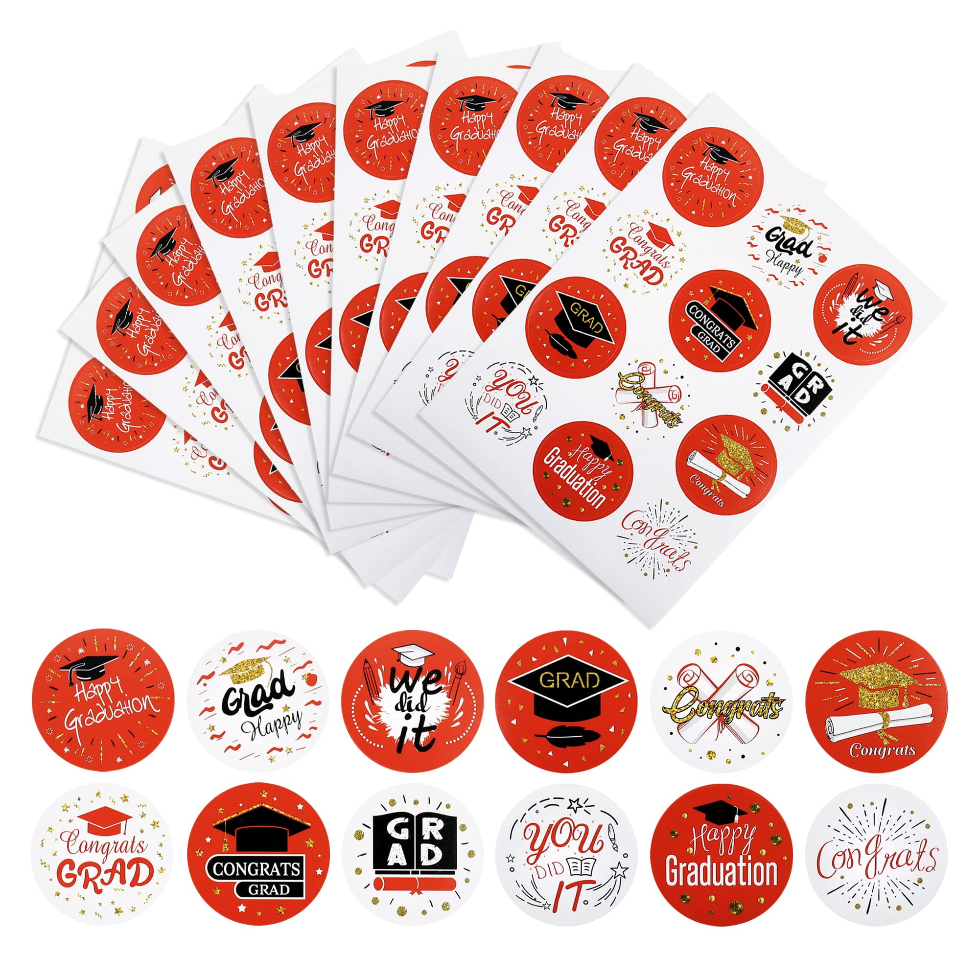 10 Pack 2025EGSC Graduation Stickers Red Class of 2025 Round Label ...