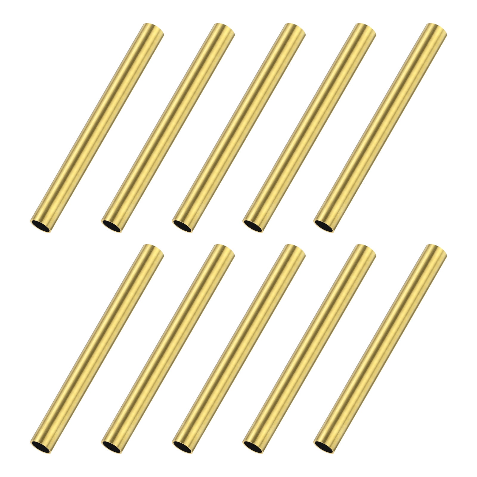 10-Pack 20mm Brass Round Tube, 2mm OD 0.2mm Wall Thickness Short Brass ...