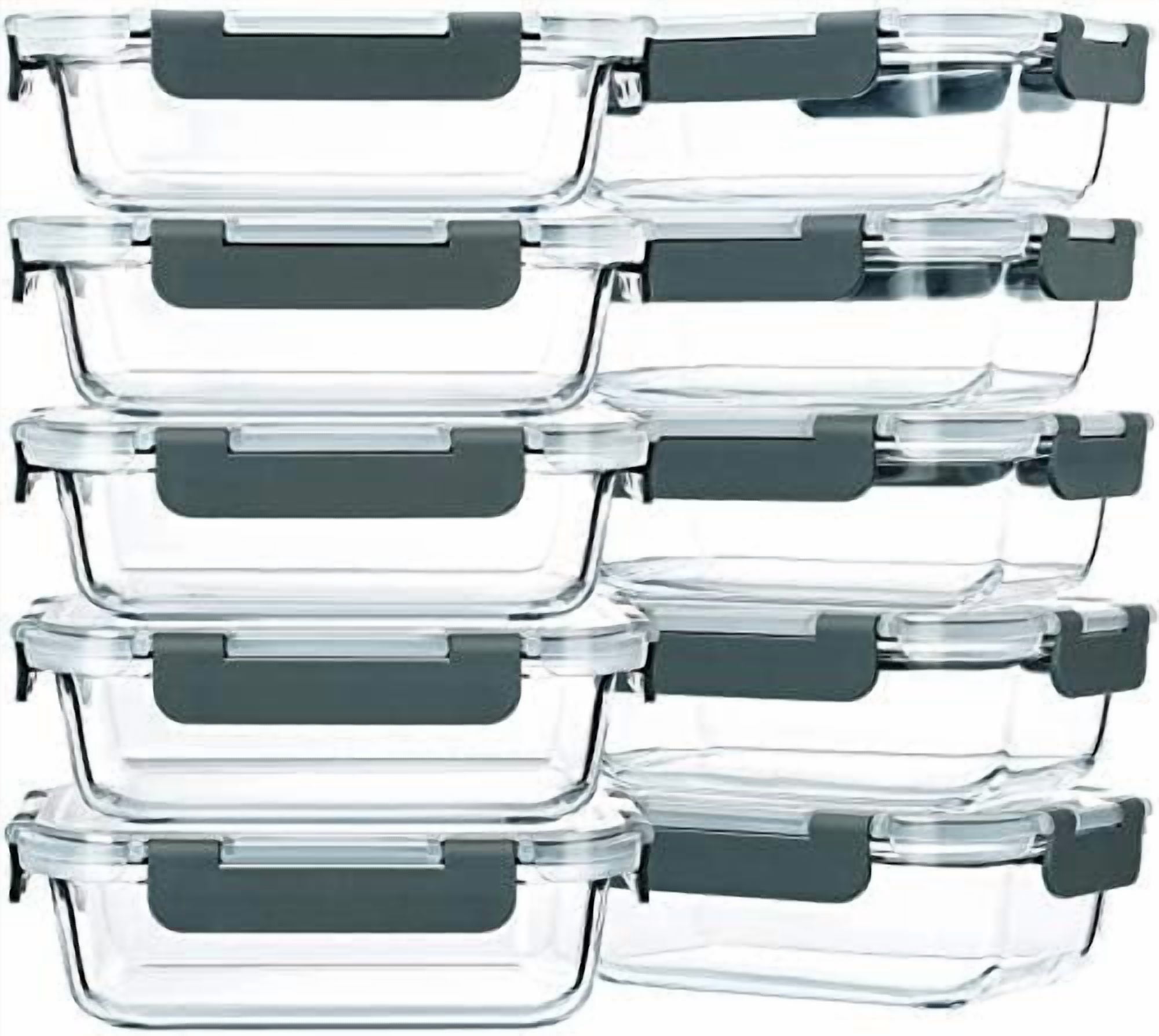 10-Pack,22 Oz Glass Meal Prep Containers,Glass Food Storage Containers ...