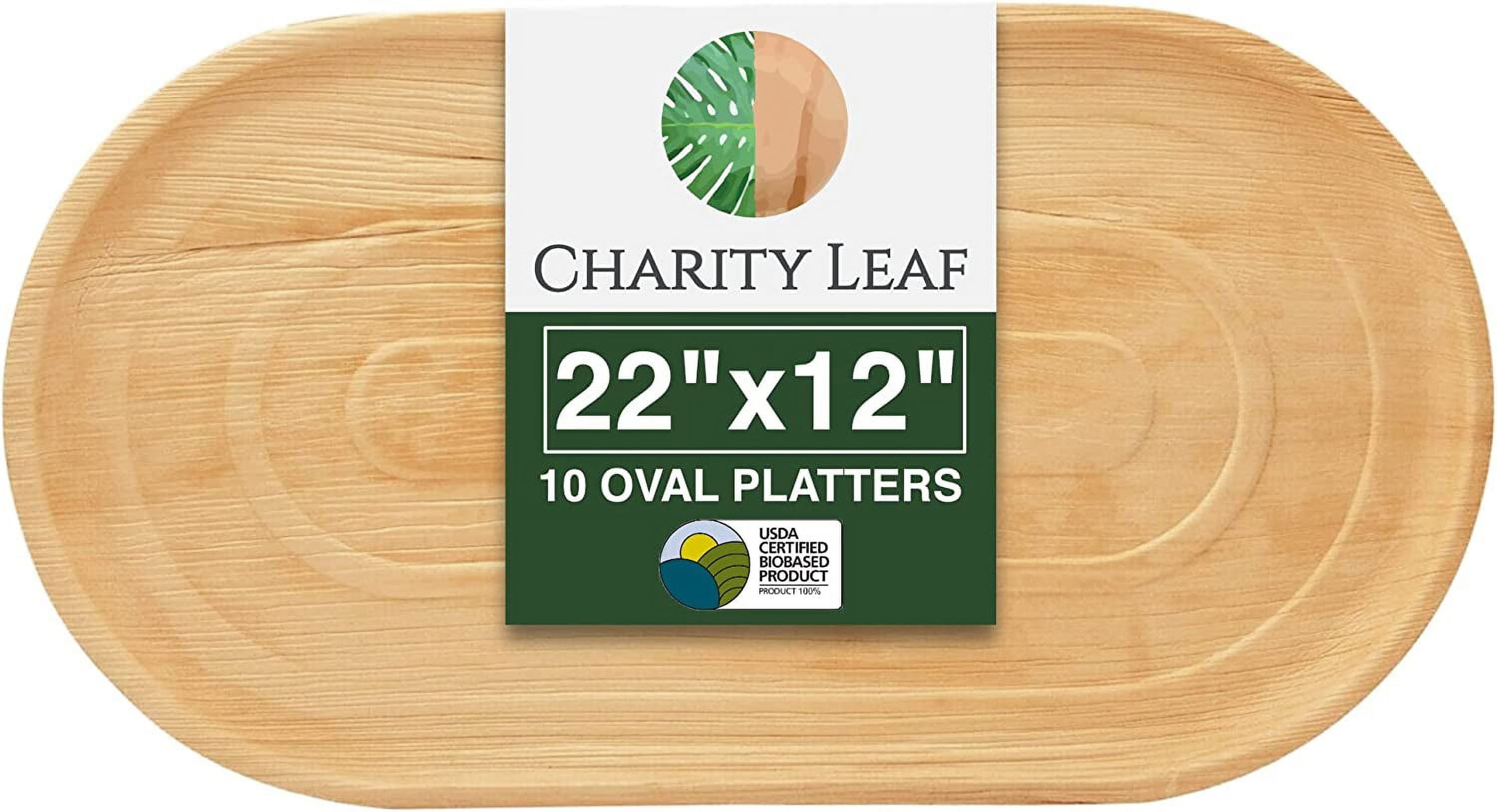 10-Pack 22x12 Palm Leaf Trays Eco-Friendly Compostable Platters for ...