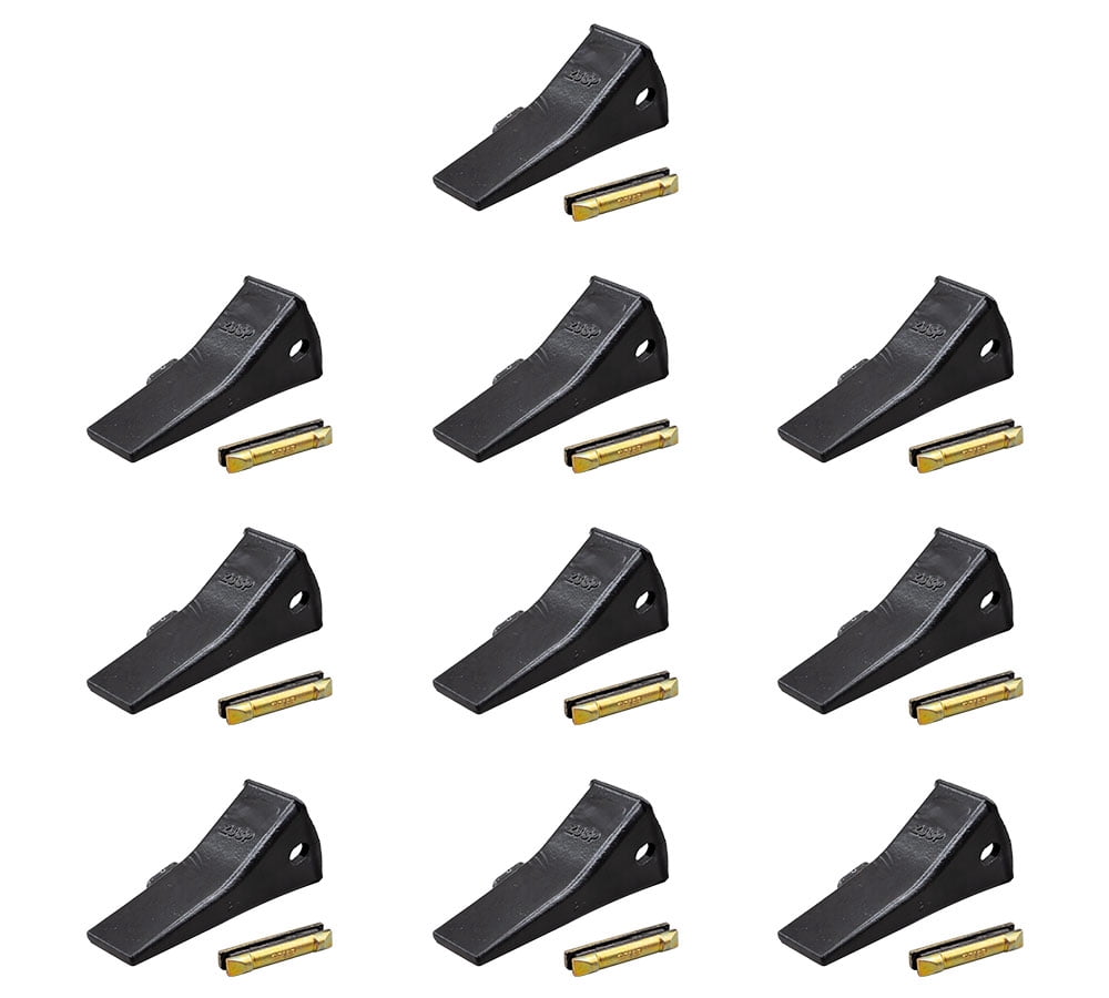 10 Pack 230SP Backhoe Bucket Teeth with 23FP Flexpins Compatible with H ...