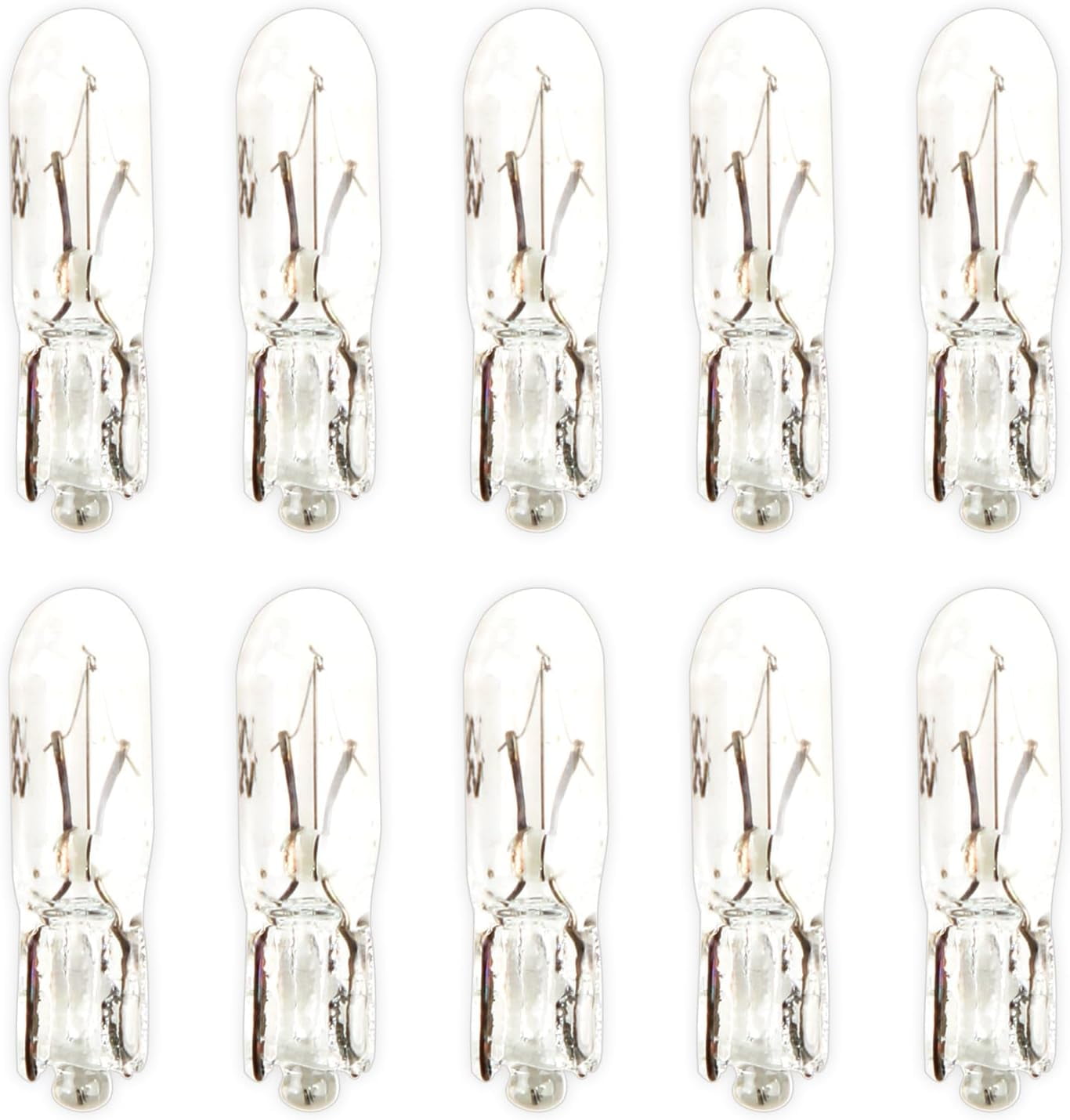10-Pack 286 Car Dashboard Instrument Panel Light Bulbs, 12V 1.2W W2x4.6D Capless T5 Car Bulbs ...