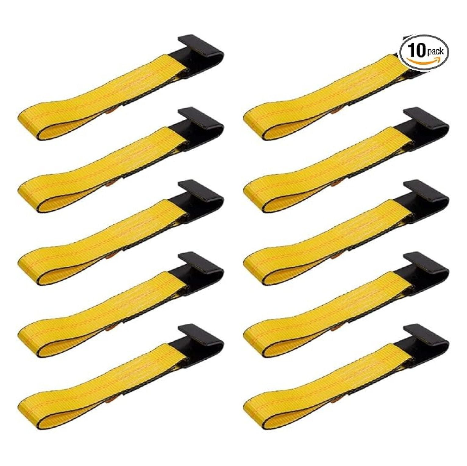 10 Pack 2Inch x 11Inch Fixed End Tie Down Strap with Flat Hook and Bolt ...