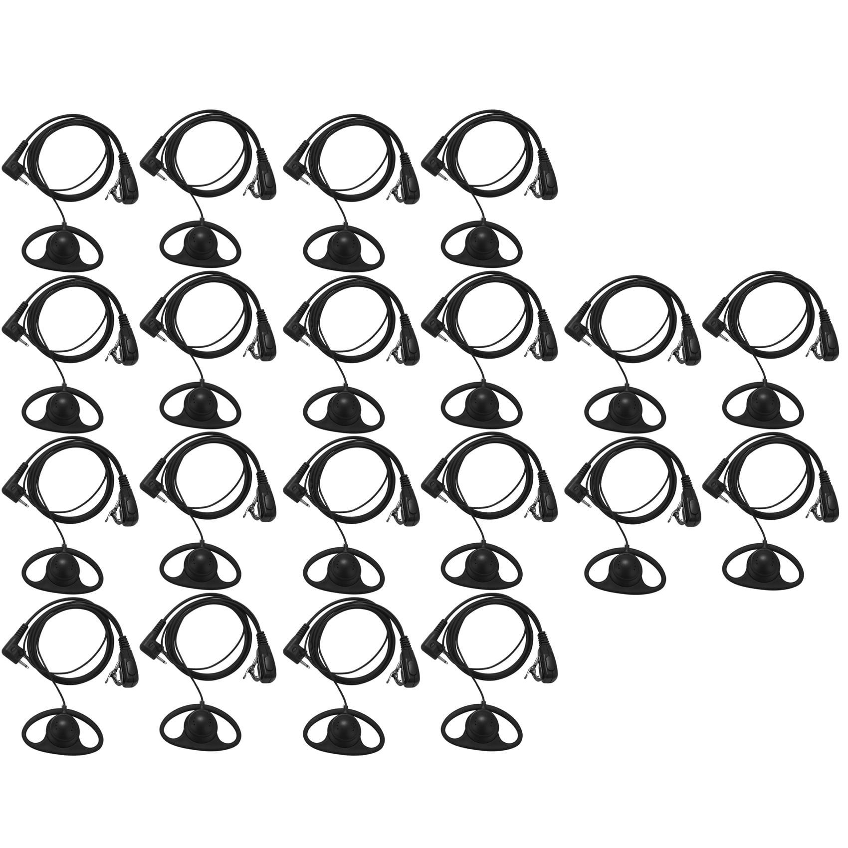 (10 Pack) 2Pin Advanced D Shape Clip-Ear Ptt Headset Earpiece Mic 2 Way ...