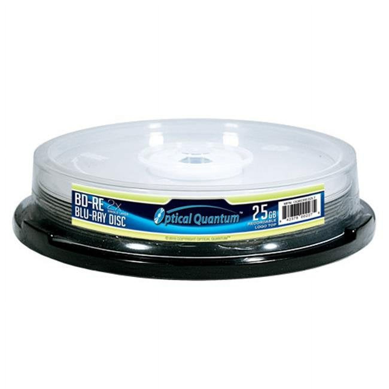 10 Pack 2X 25GB BD-RE Blu-ray Blank Disc Logo Top - Walmart.com