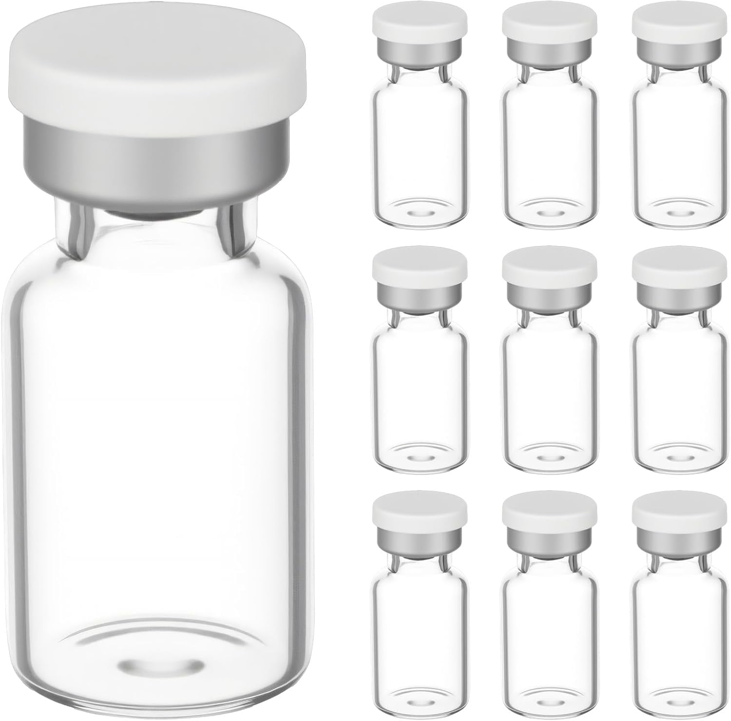 10 Pack 2ml Sealed Sample Vials Empty Transparent Storage Glass Vials ...