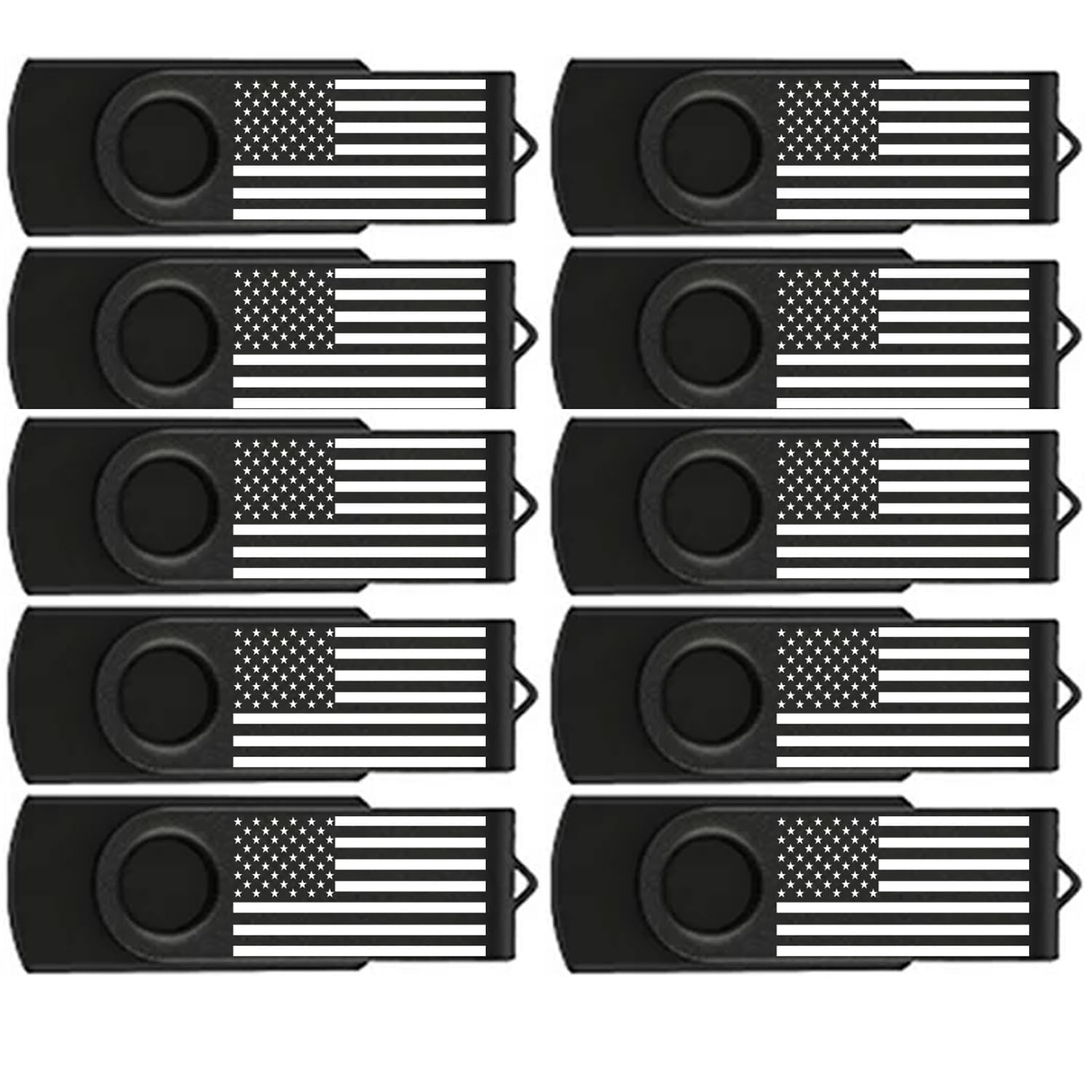 10 Pack 3.0 64GB US Flag USB Flash Drive Rotary Memory Stick USB Drive ...