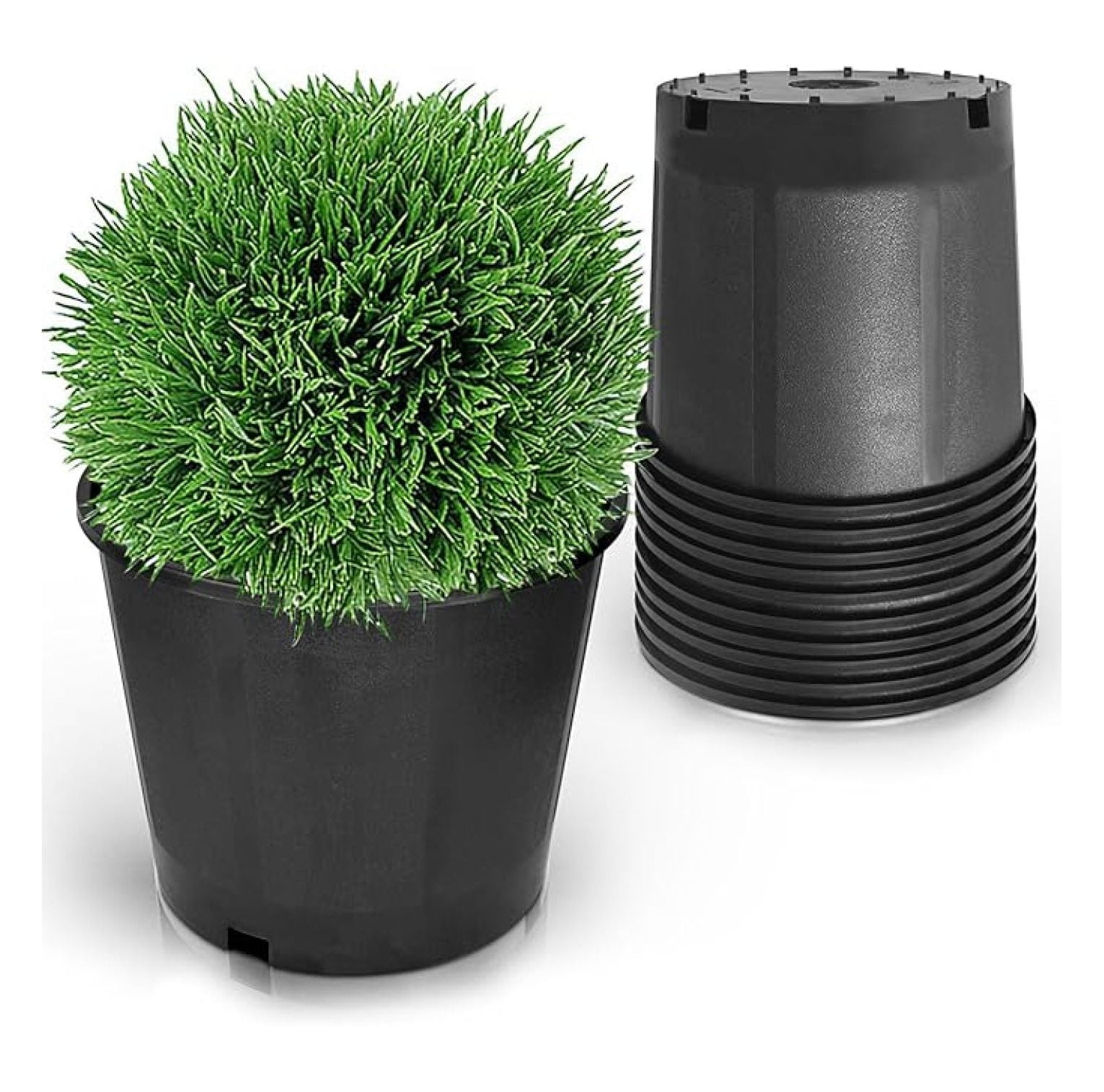 10 Pack 3.1 Gallon Round Planter Pots, Flower Plant Container Injection ...