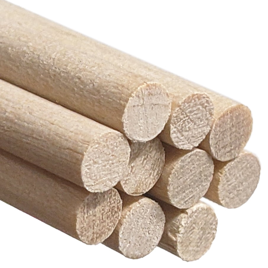 10 Pack 3/16" Diameter x 36" Length Birch Wood Dowels - Round Wooden ...