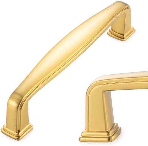 10 Pack 3-3/4 Inch Brushed Gold Kitchen Cabinet Pulls Brushed Gold ...