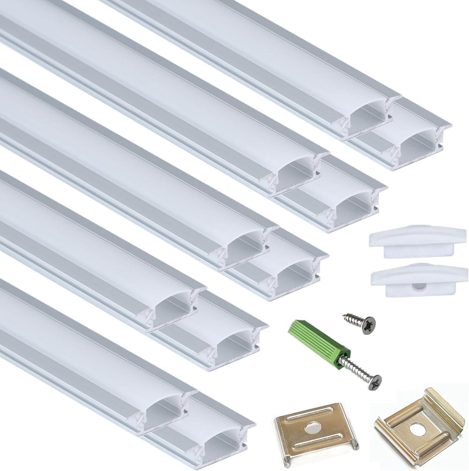10-Pack 3.3FT 1M Recessed LED Strip Channel Diffuser System, 25X7MM ...