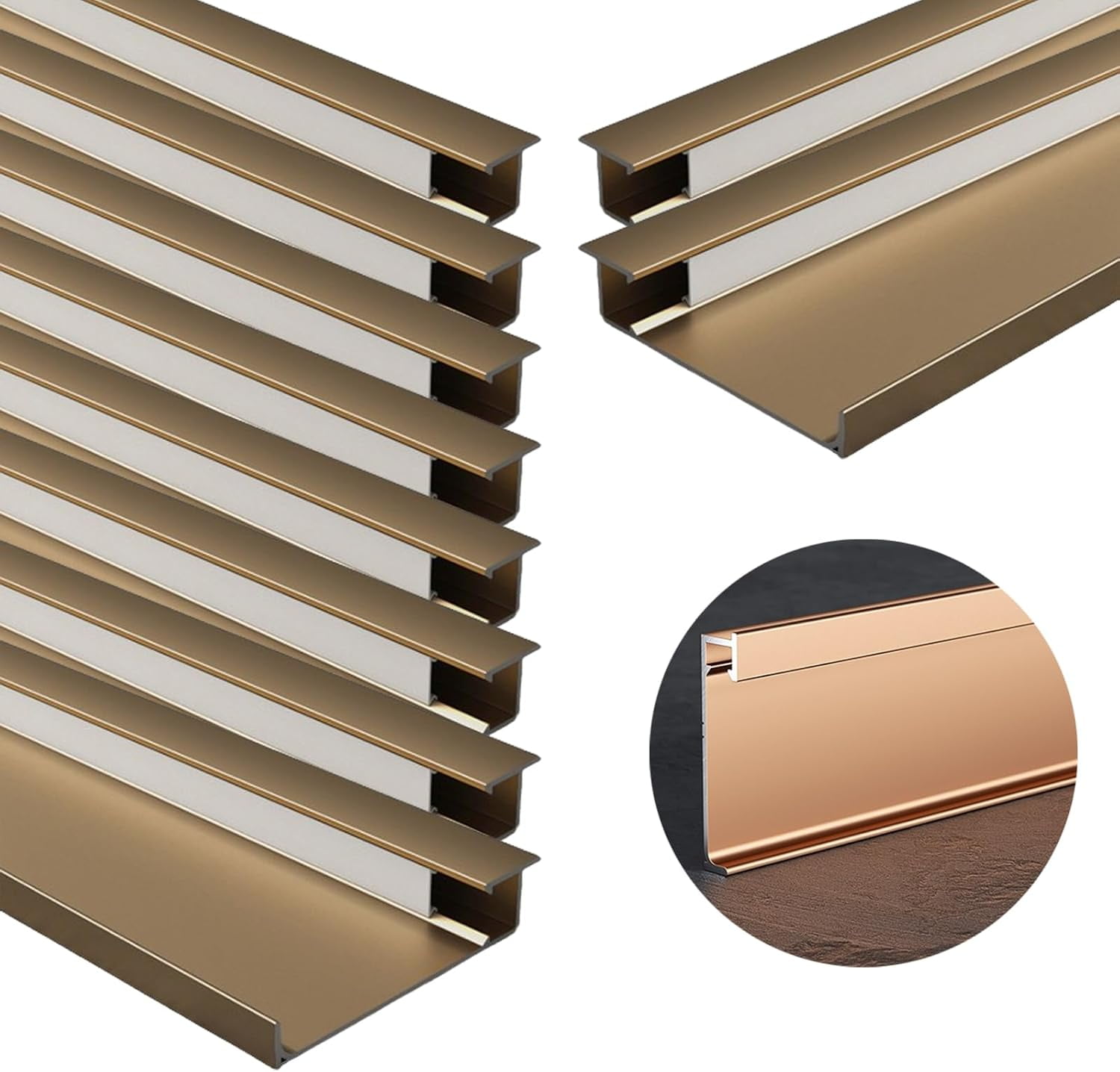 10 Pack 3.3ft Aluminum Skirting Channel, H 80mm Recessed Profile ...