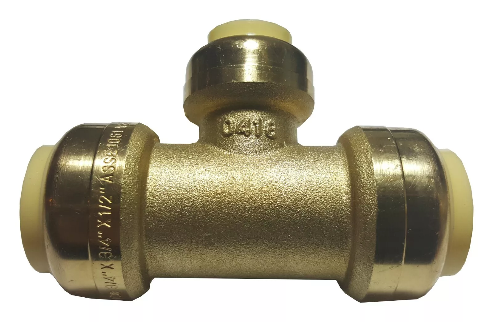 10 Pack 3/4" x 3/4" x 1/2" Push Fit Tee Connectors - Quick Connect Air ...