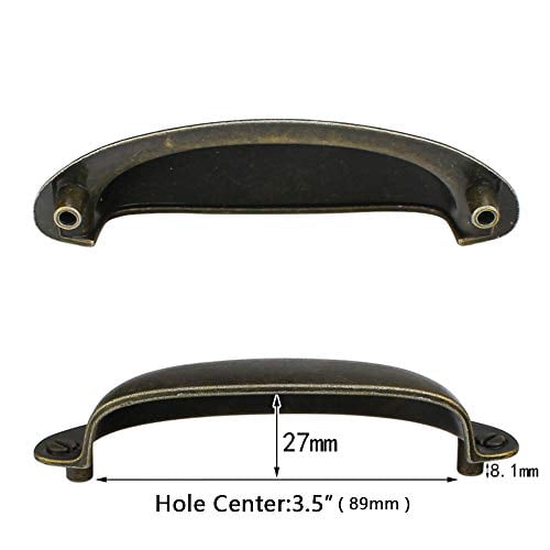 10 Pack 3.5" Hole spacing Vintage Farmhouse Style Pulls Cup Pull ...