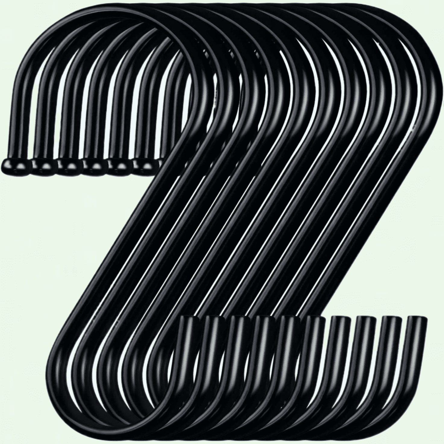 10 Pack 3.5 Inch Black S Hooks for Hanging, Heavy Duty Metal S Shaped ...