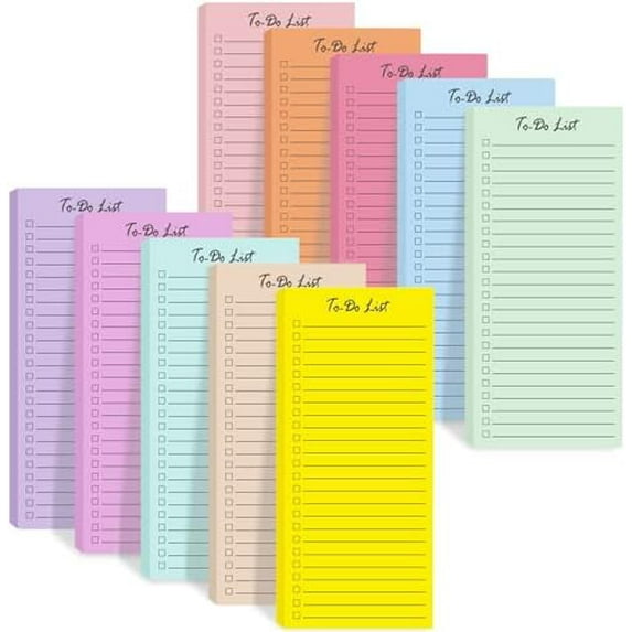 10 Pack 3.7'' x 8.5'' 500 Sheets Sticky Notes To Do List Sticky Notepad ...