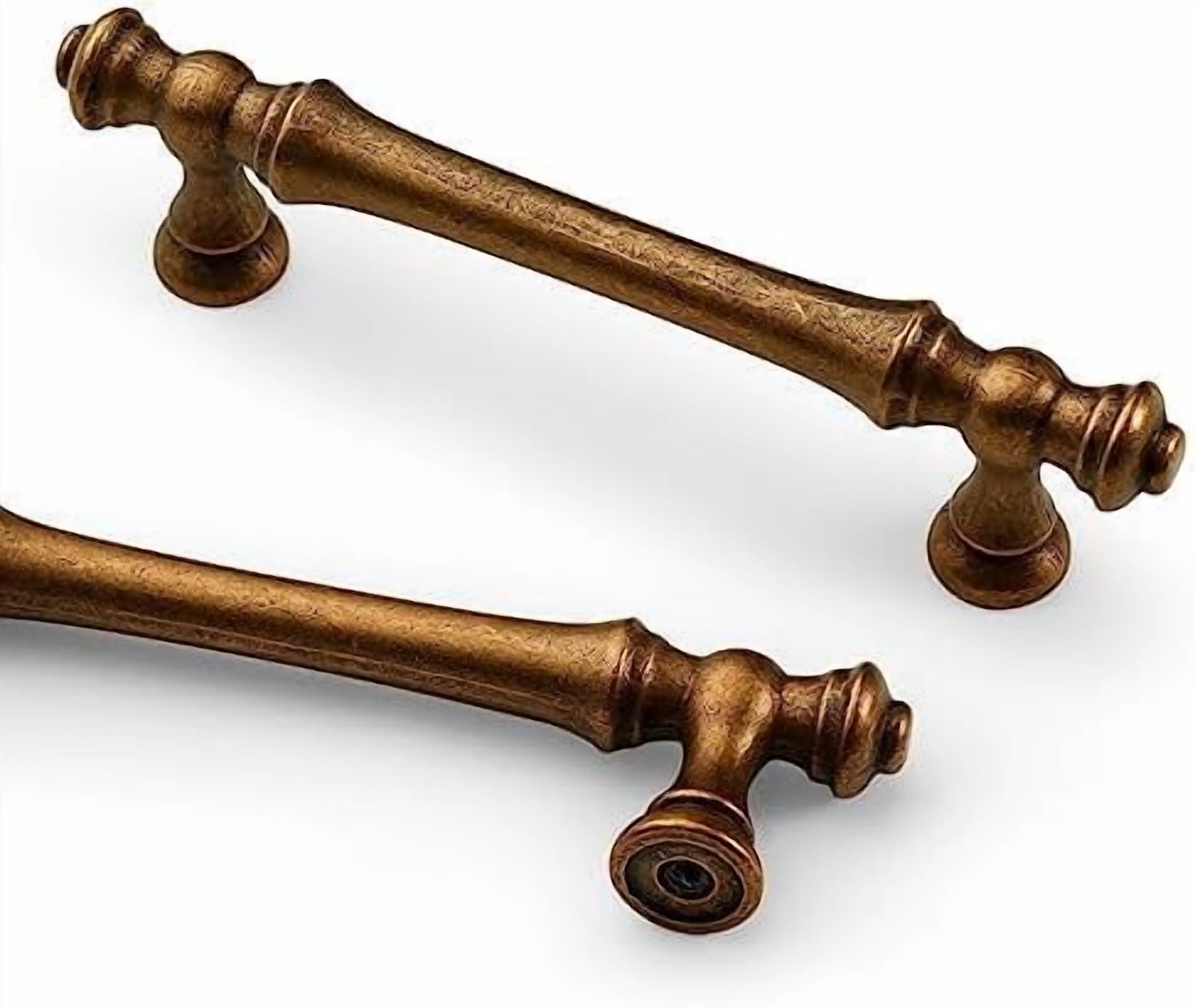 10 Pack 3.75 Inch(96mm) Antique Brass Kitchen Cabinet Handles, Vintage ...