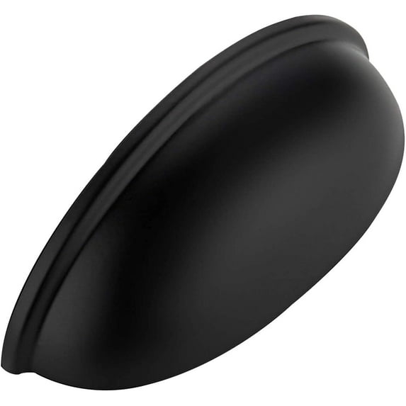 10 Pack 3" Drawer Pulls Flat Black Cabinet Cup Pulls Kitchen Hardware ...
