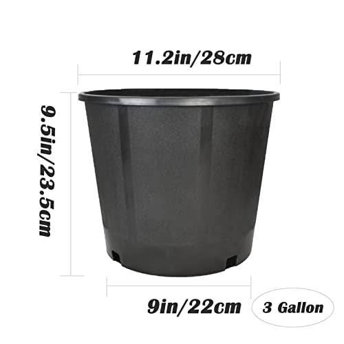 10-Pack 3 Gallon Premium Black Nursery Pot Plant Container Garden ...