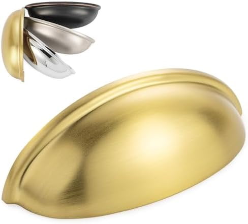 10 Pack 3 Inch Bin Cup Drawer Pulls Brushed Gold Cabinet Handles Gold ...