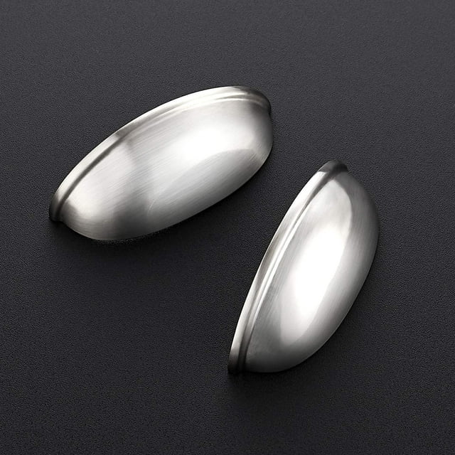 10 Pack 3 inch Drawer Pulls Brushed Nickel Cabinet Cup Pulls Kitchen ...