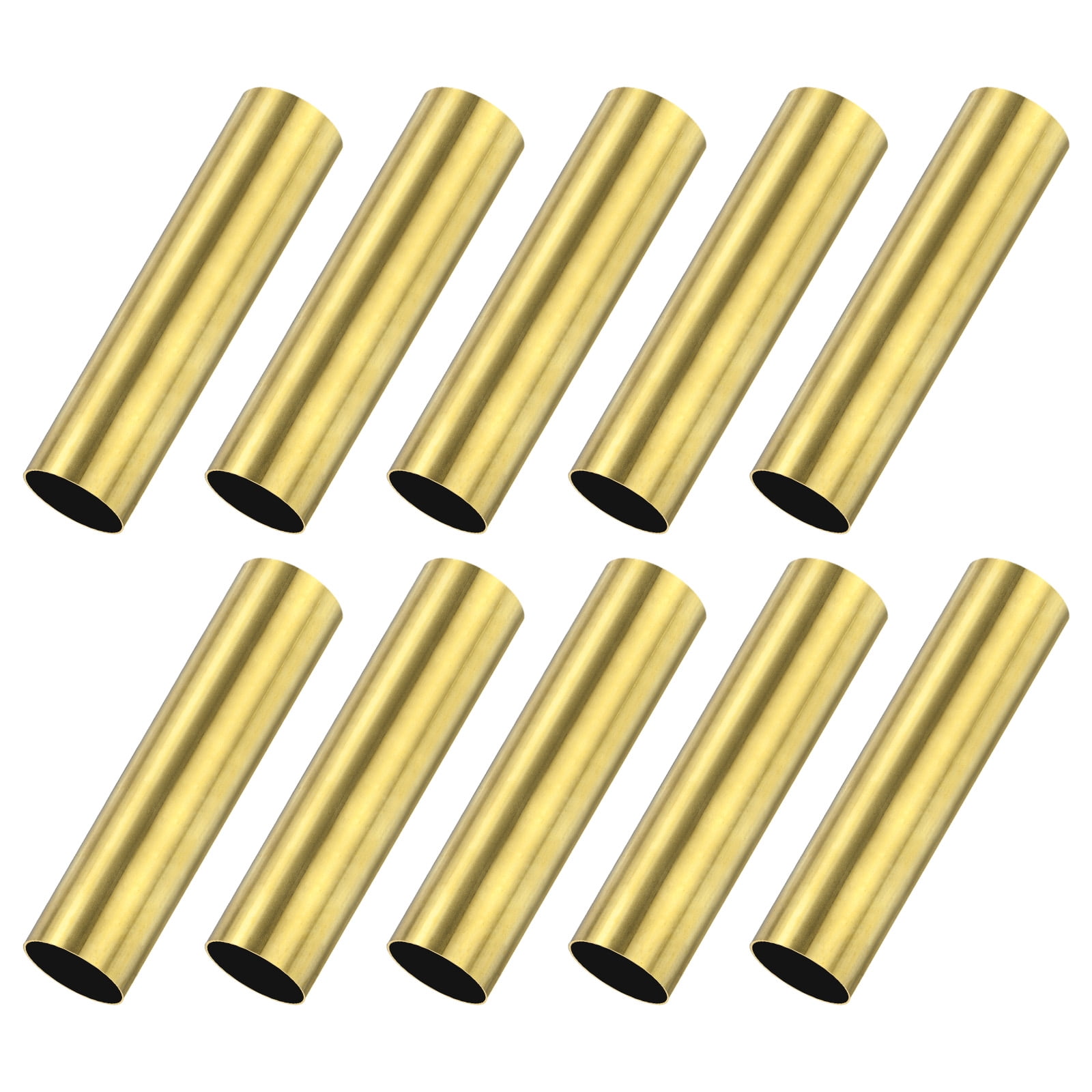 10-Pack 30mm Brass Round Tube, 7mm OD 0.2mm Wall Thickness Short Brass ...