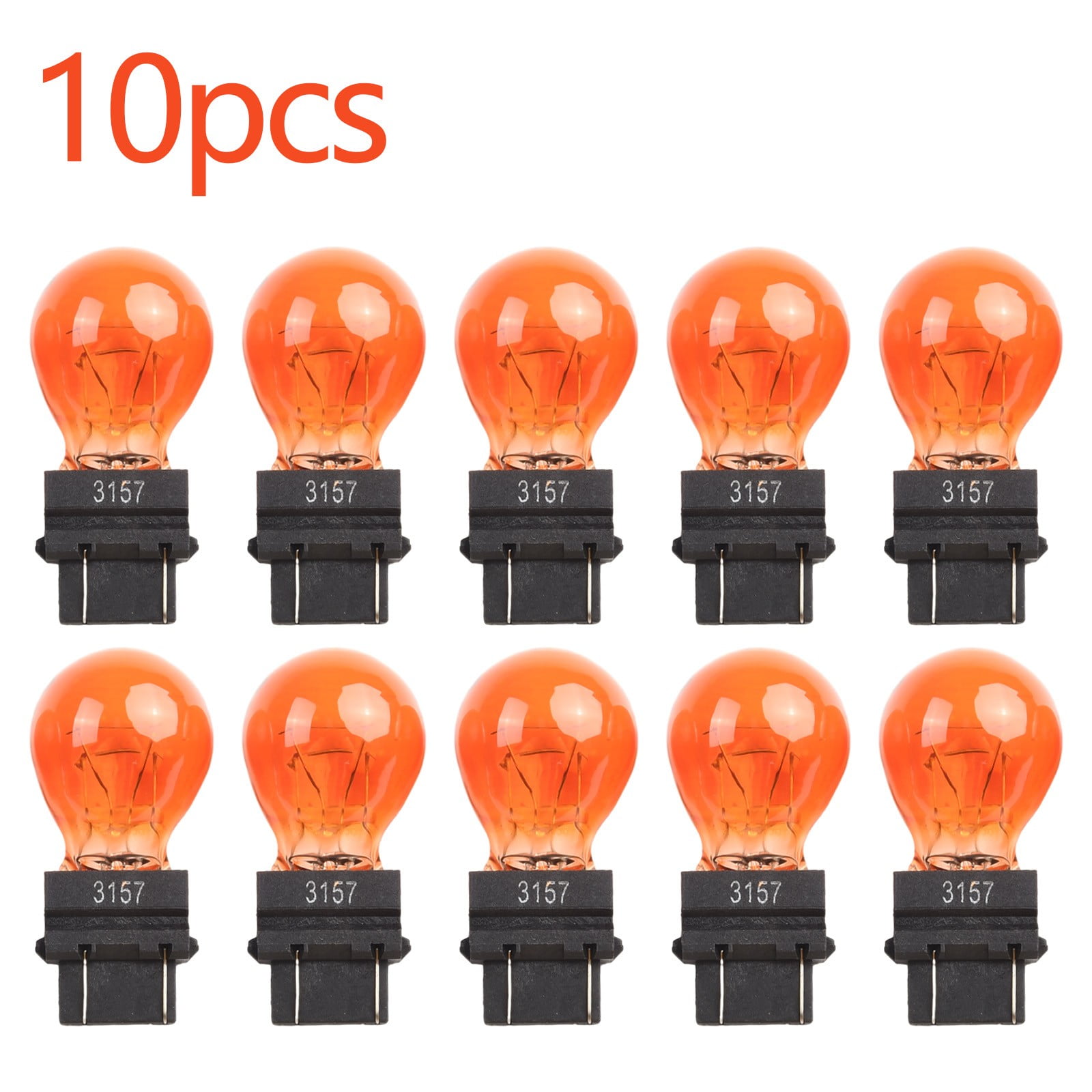 10 Pack 3157 Clear And Amber Tail Signal Brake Light Bulbs - Walmart.com