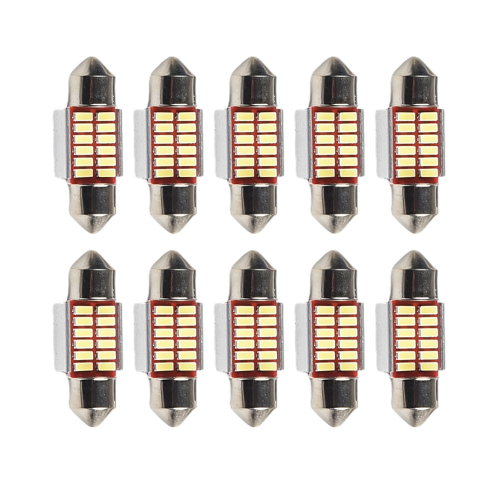 10-Pack 31mm C10W 4014 Super Bright White LED Bulbs for Car Interior ...