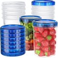 10 Pack 32 OZ Plastic Freezer Storage Containers with Twist Top Lids ...
