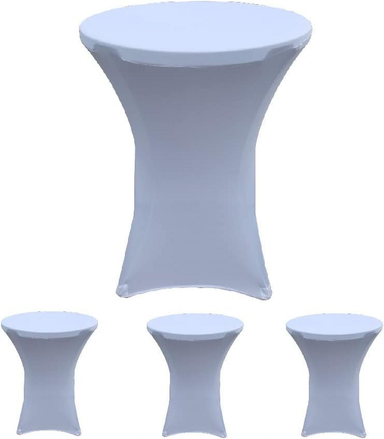 10 Pack 32 Round x 43" Tall Spandex Fitted Table Cover for Folding Bar ...