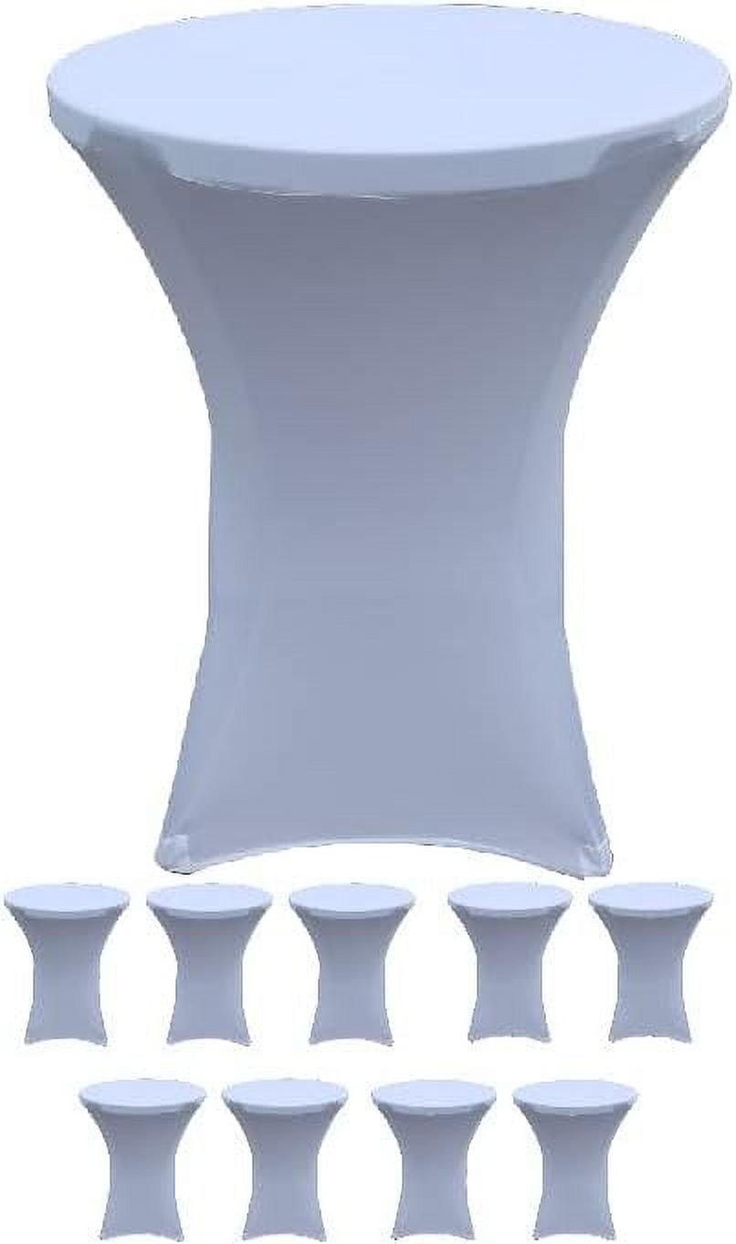 10 Pack 32 Round x 43" Tall Spandex Fitted Table Cover for Folding Bar ...