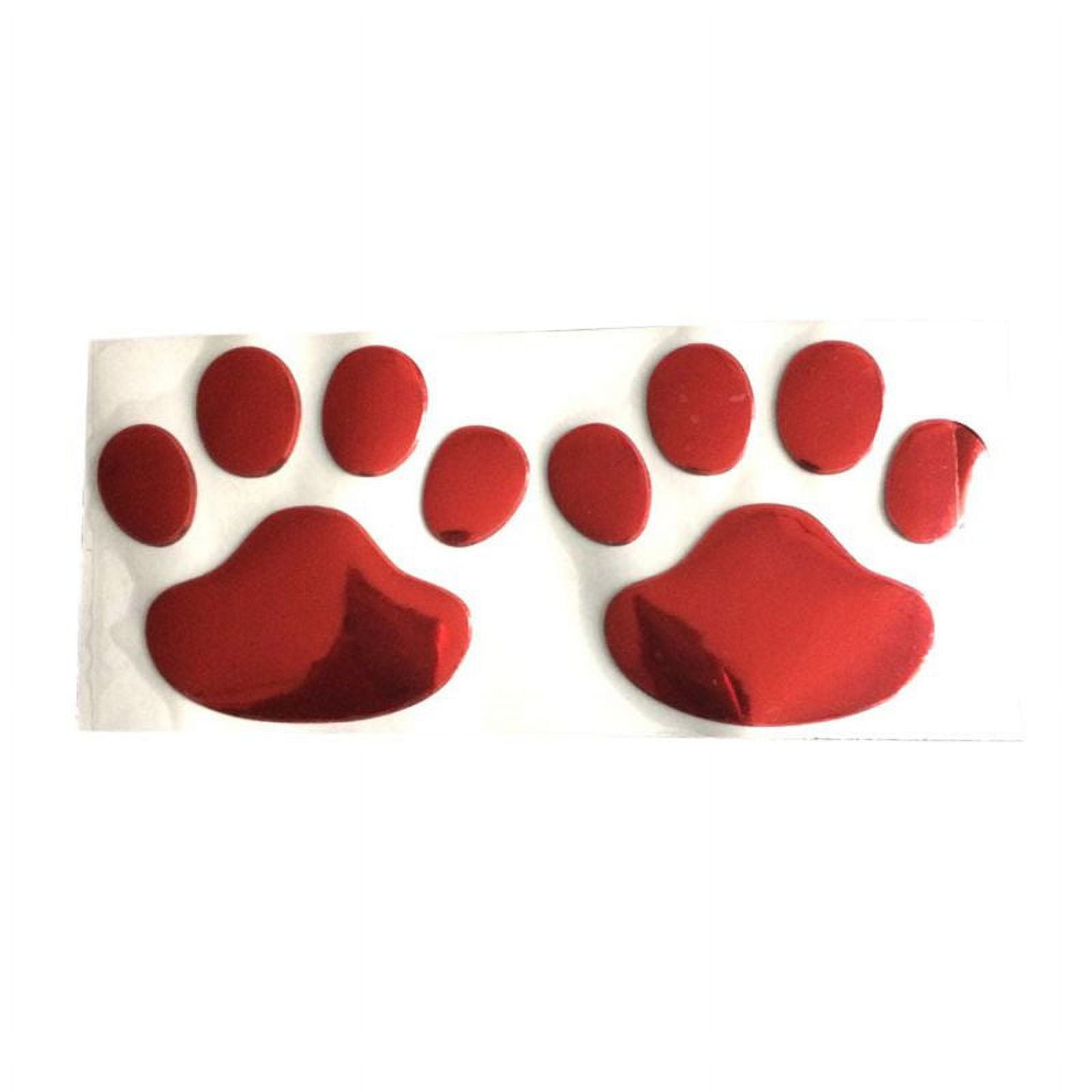 10 Pack 3D Chrome Dog Paw Footprint Sticker Decal Auto Car Emblem Decal ...
