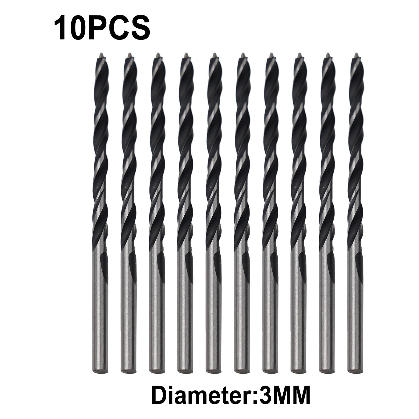10-Pack 3mm Wood Drill Bits with Center Point - Precision Ground for ...