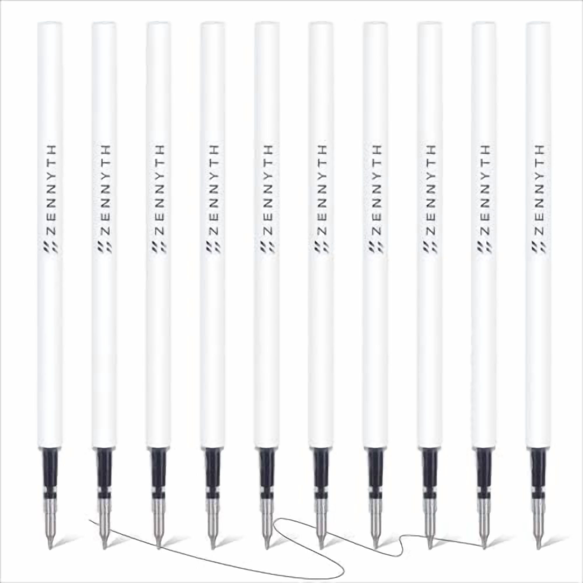 10 Pack 4.3'' Black Ink Refills for Gel Pens, 0.5mm Fine Point Tip ...