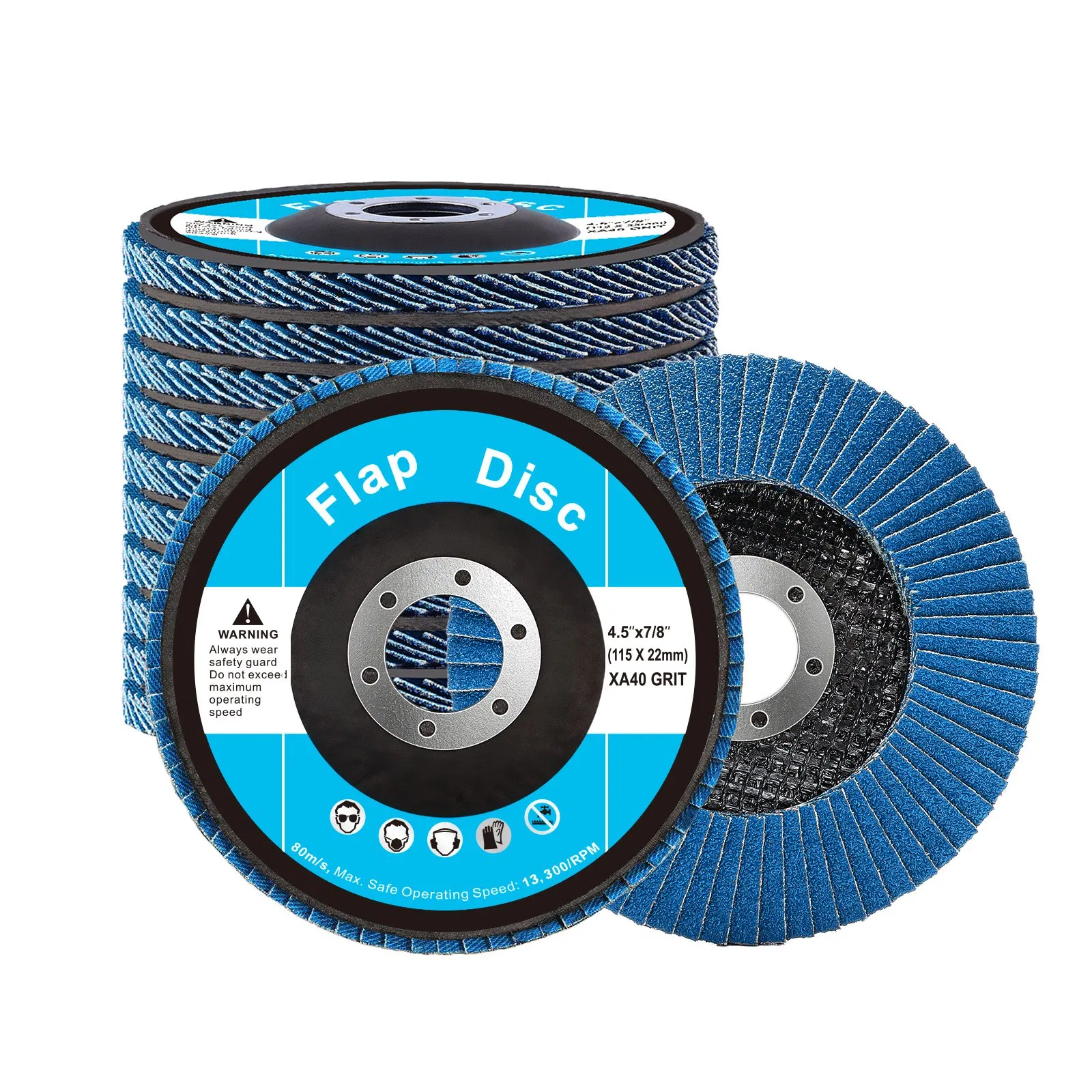 10 Pack 4.5 x 0.875 Inch Flap Discs 40 Grit Angle Grinder Sanding Discs ...