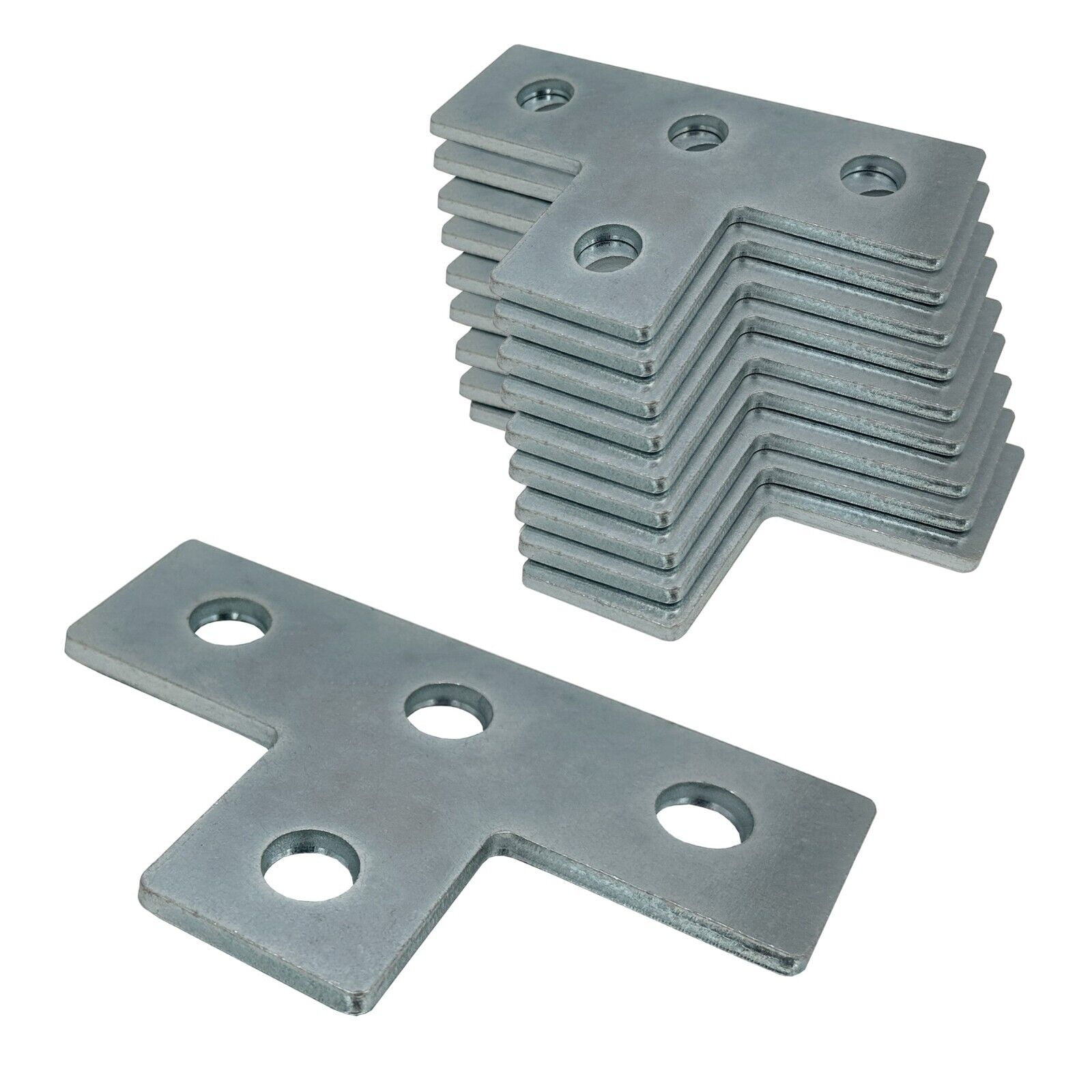 10 Pack - 4 Hole, T Shaped Flat Plate Connector for 1/2" Bolt in 1-5/8 ...