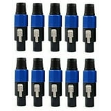 10 Pack 4 Pin 4 Pole Speaker Conductor Male Audio Plug Speakon ...