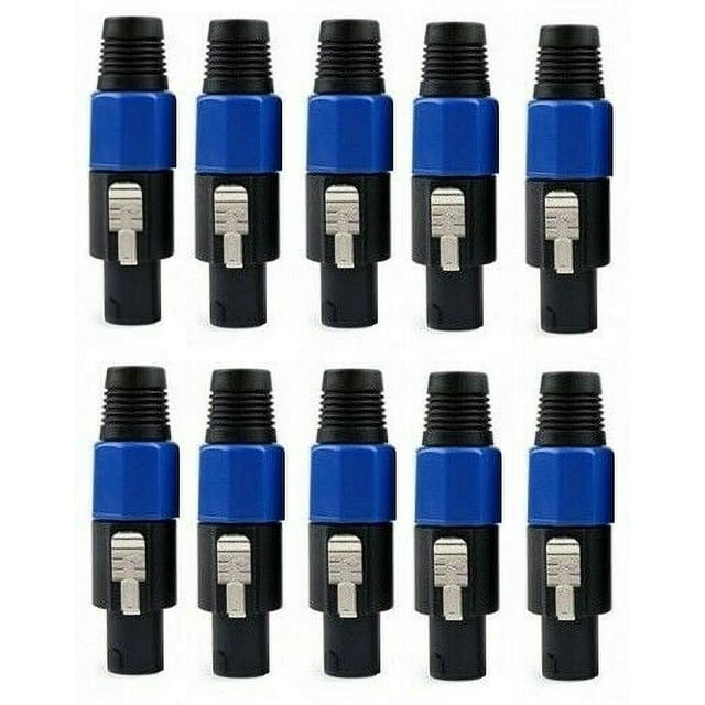 10 Pack 4 Pin 4 Pole Speaker Conductor Male Audio Plug Speakon ...