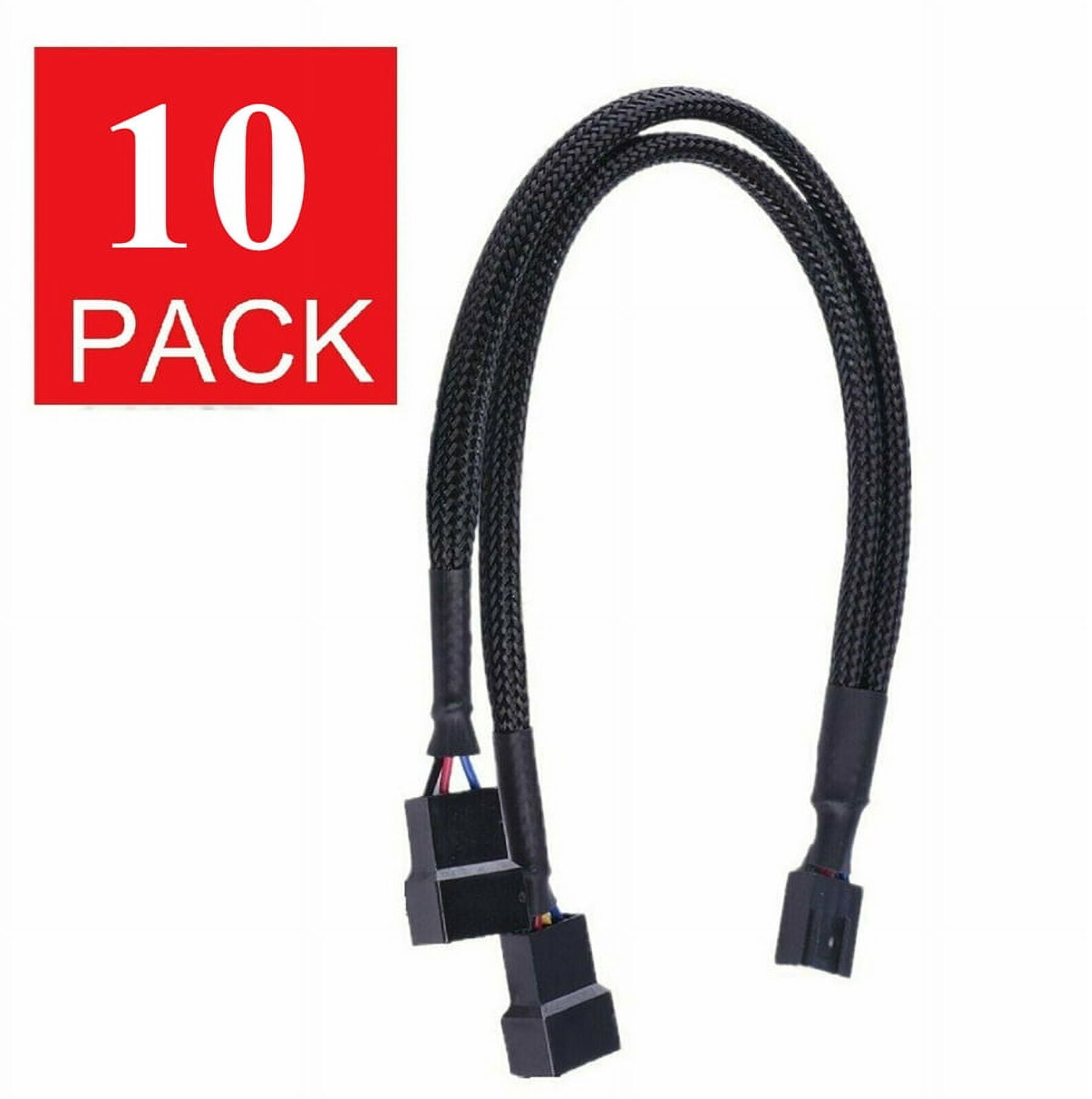 10 Pack 4-Pin Pwm To Dual Pwm Sleeved Computer Case Fan Power Y ...