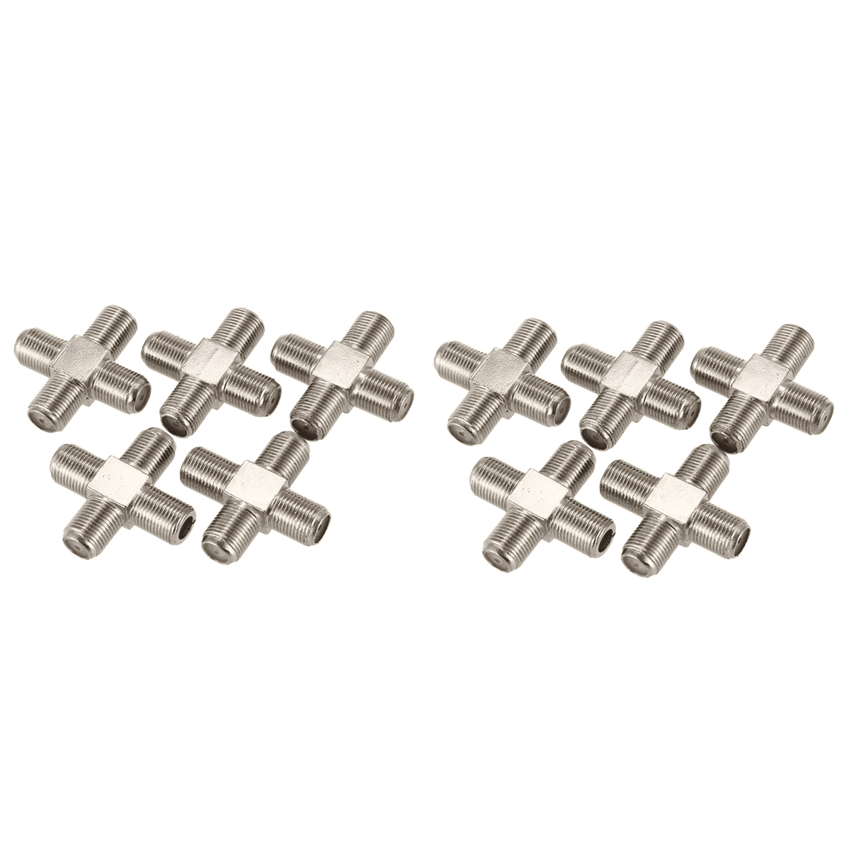 10-Pack 4-Way F-Type Coax Cable Splitter Combiner Female to 4 Female ...