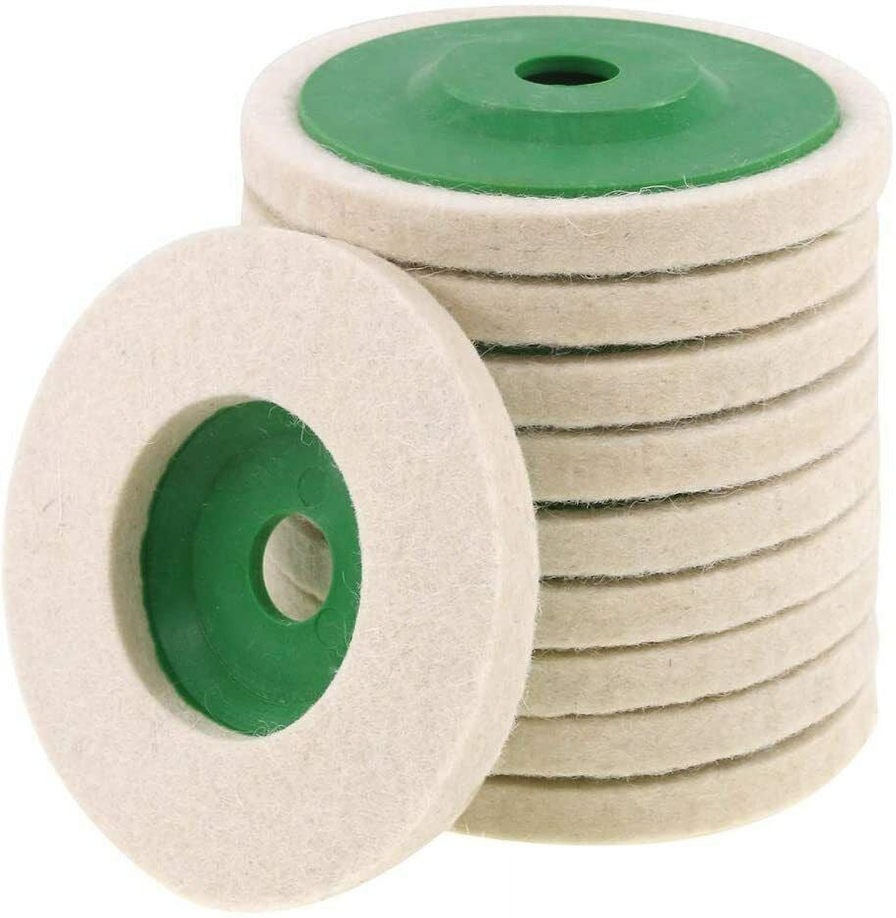 10 Pack 4" Wool Polishing Discs for Angle Grinder Finishing Wheel ...