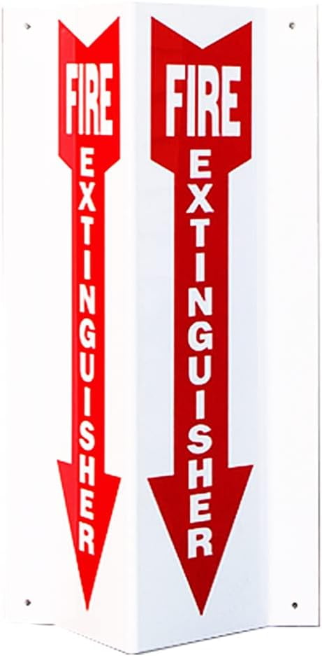 (10 Pack) 4" x 18" Fire Extinguisher Sign 3D Angle Rigid Plastic ...