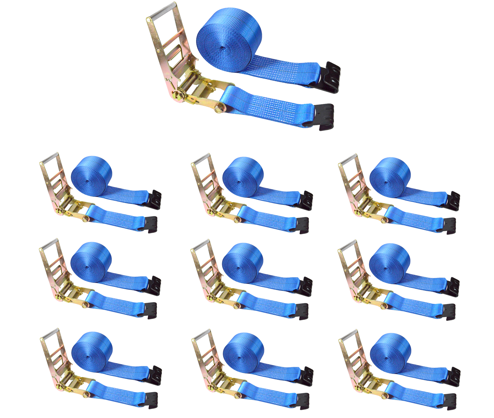 10 Pack 4" x 30' Ratchet Strap w/ Flat Hook Flatbed Truck Trailer Farm ...